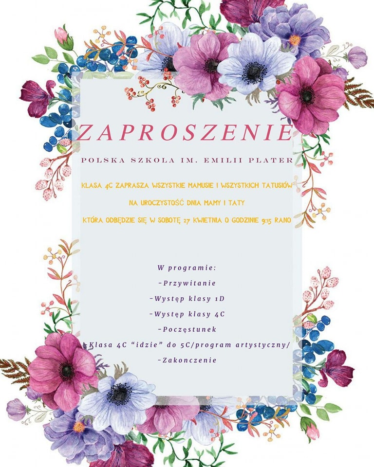 Akademia z okazji Dnia Mamy i Taty SOBOTA | Emilia Plater Polish School
